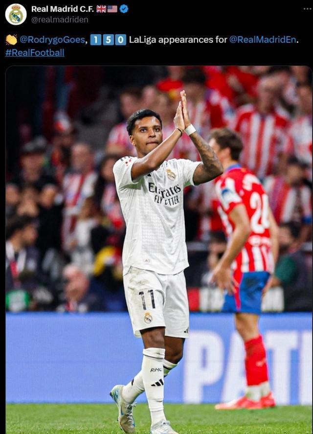 Rodrigo reached Real Madrid's 150th La Liga appearance milestone ...