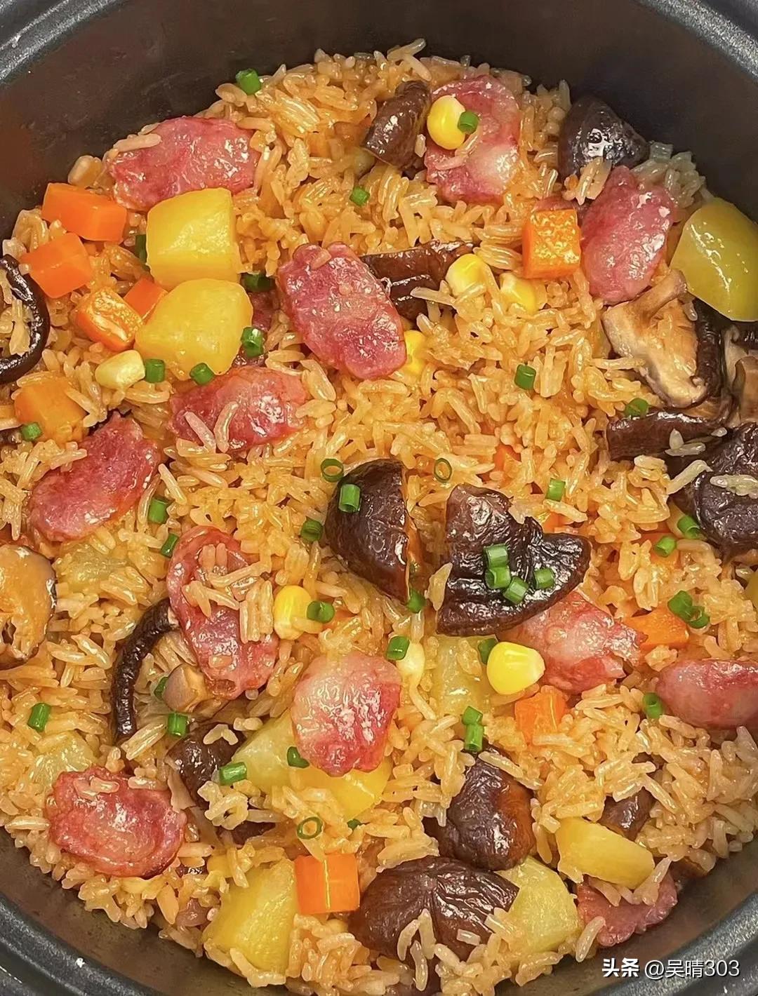 Delicious braised sausage rice, kitchen novices and lazy people can ...