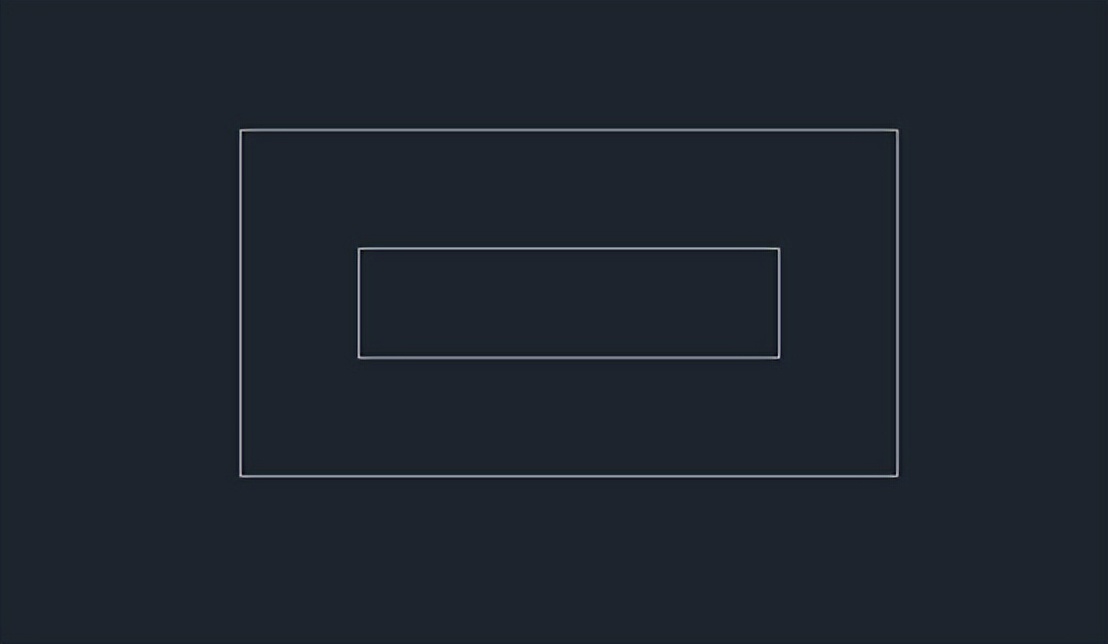 Use the cad offset command to draw a small rectangle in the rectangle - iNEWS
