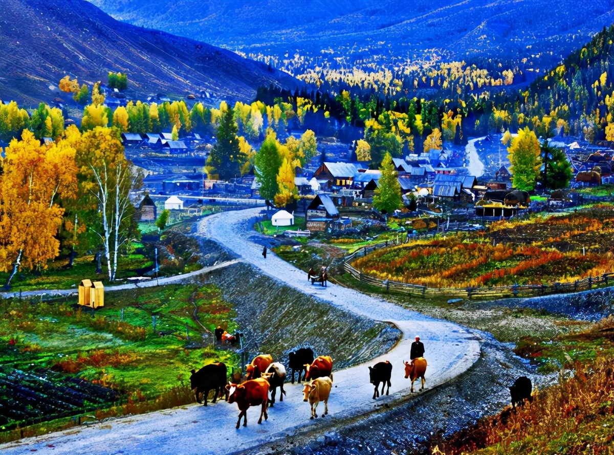 A quiet and peaceful mountain village, known as the White Haba, the ...