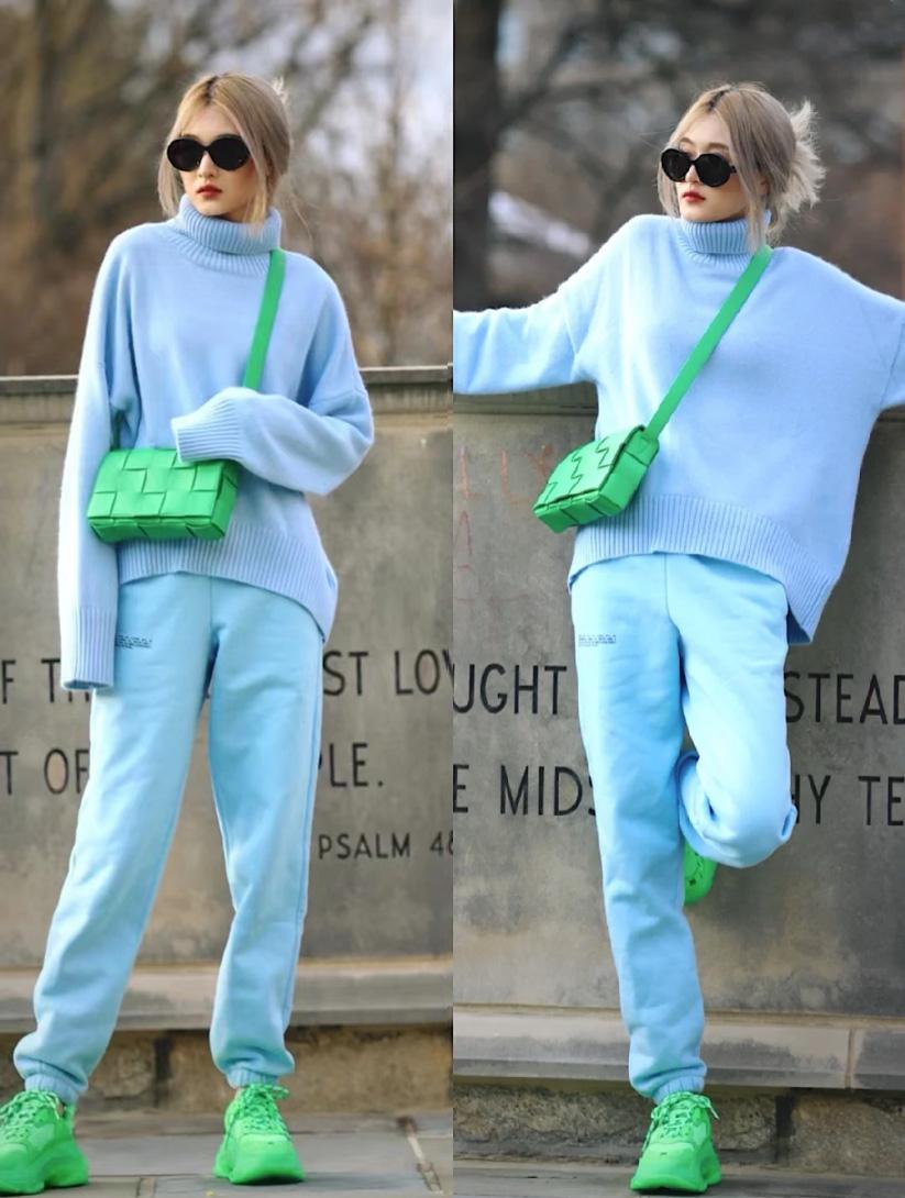 Fashion bloggers wear "loose" sweaters, which look very fashionable and ...