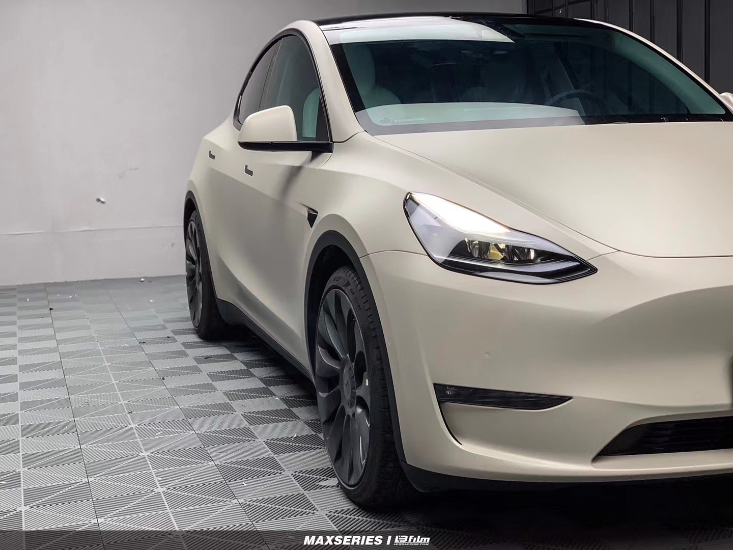 Tesla modelY-LB color changing film matte rice coffee gray-MC285, low ...