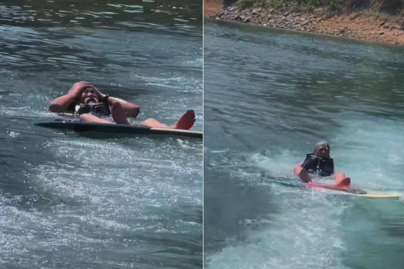 71-year-old Zhang Jizhong is surfing and choking on the water!Being ...