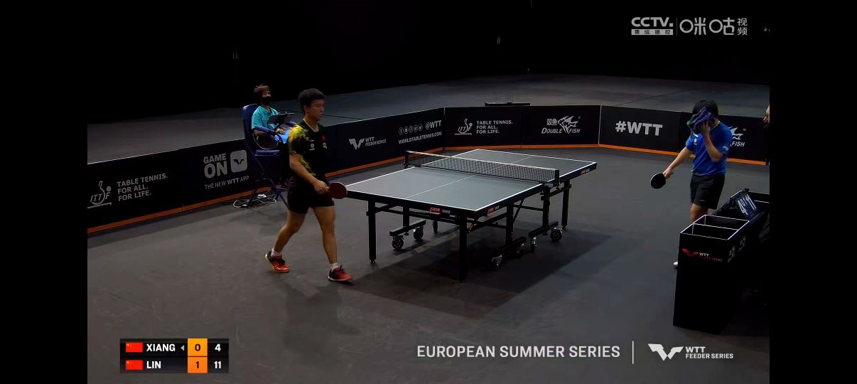 In the men's singles final of the WTT Budapest branch match, Xiang Peng ...