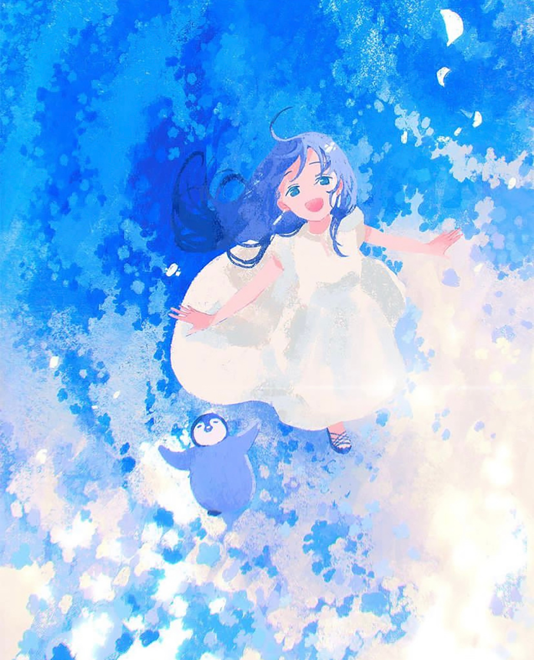 Bright and comfortable two-dimensional girl illustration, the whole ...