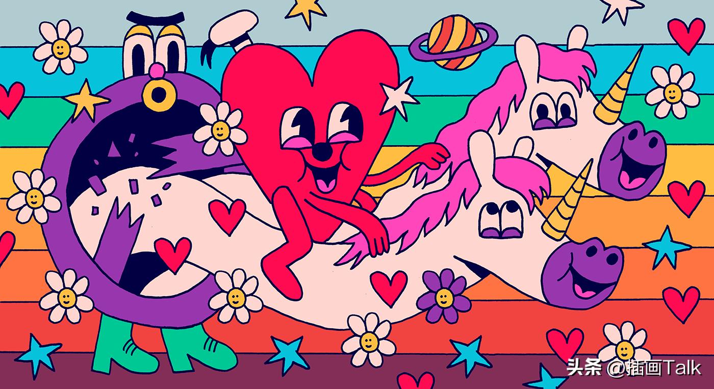 Belgian illustrator Jango Jim, happy and colorful psychedelic ...