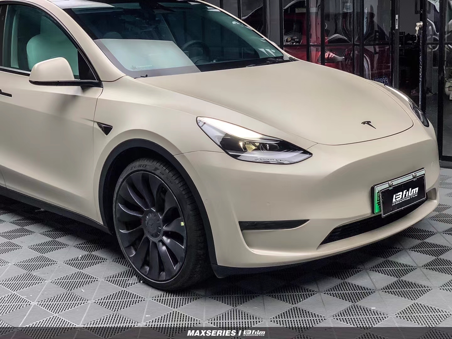 Tesla modelY-LB color changing film matte rice coffee gray-MC285, low ...