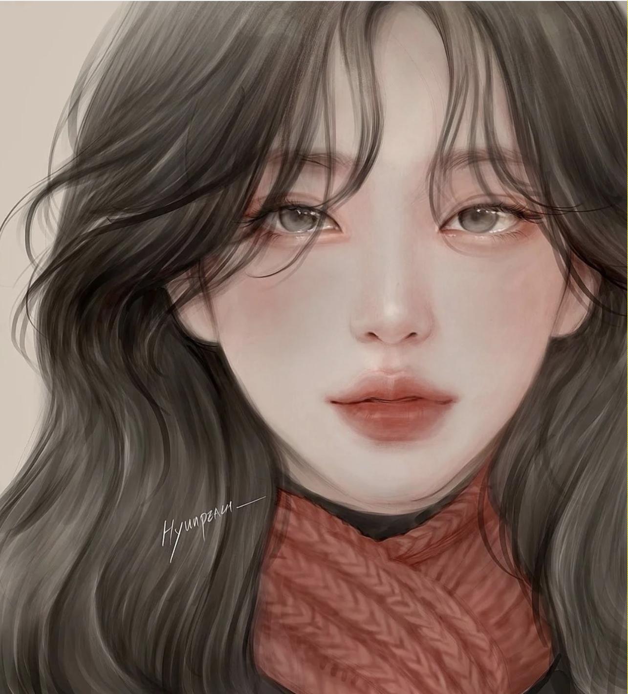 Share a set of super beautiful temperament girl avatar illustrations ...