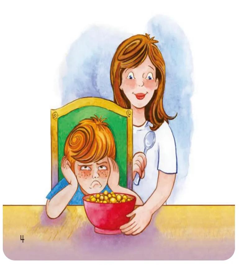 Henry the picky eater reading the picture book "Hungry Harry" with his ...