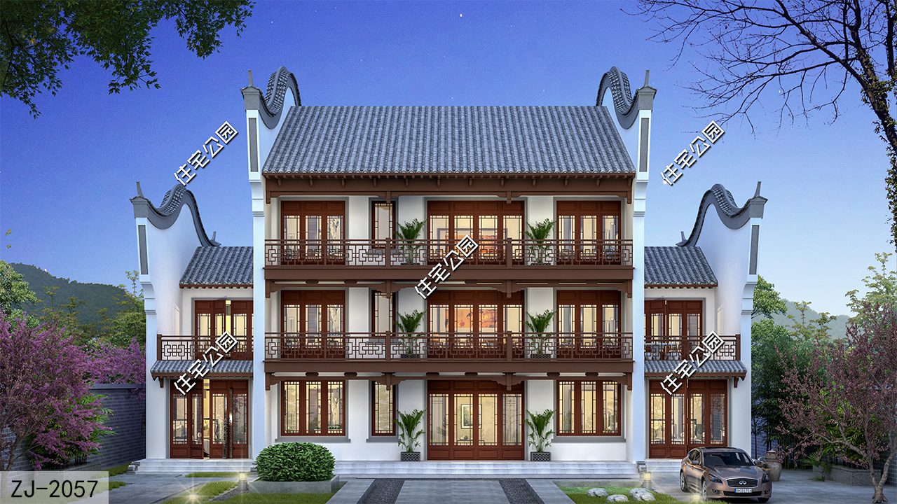 22 × 11 meters grand Lingnan style mansion, depicting the ancient charm ...