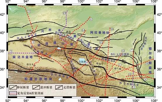 Moho surface of Qilian orogenic belt - iNEWS