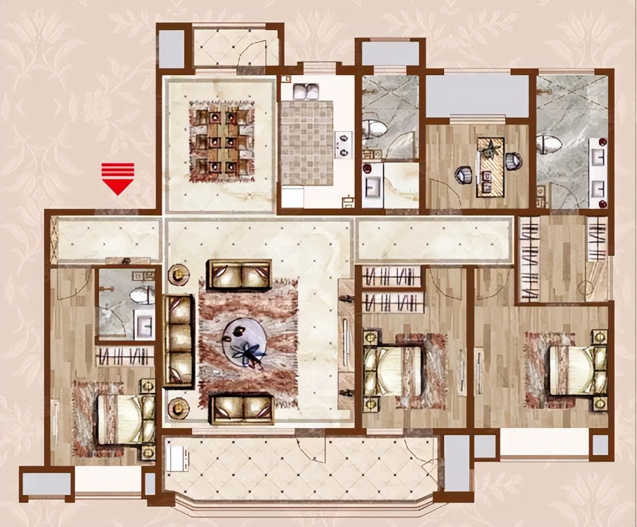 170 square meters of elegant large flat-floor apartment, the design is ...