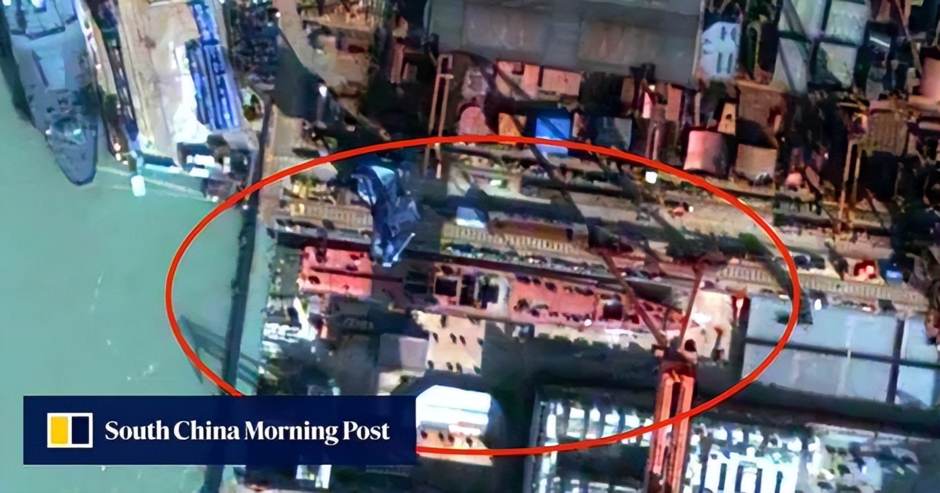 Satellite photos show that the 6,000-ton 054B frigate is taking shape!What kind of bodyguard ...