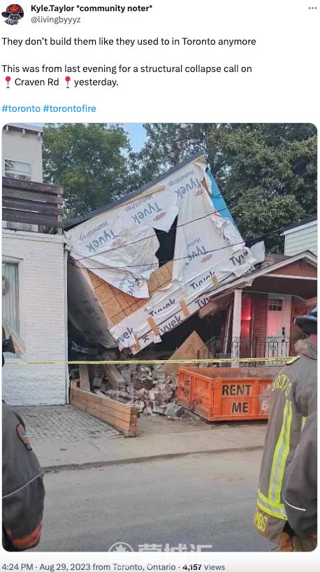 The Toronto house suddenly collapsed, and the entire second floor fell ...