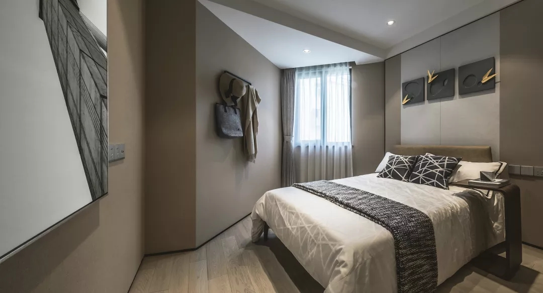 77 square meters of modern light brown three-bedroom entrance is the ...