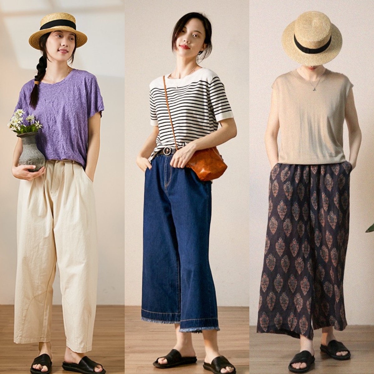 Beginning of autumn, a more fashionable way to open wide-leg pants ...