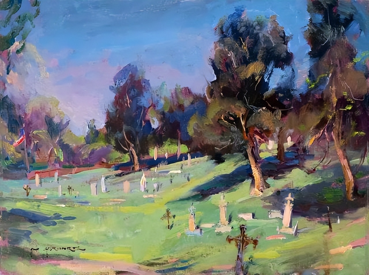 The oil painting landscape of American painter Daniel F.Gerhartz is so ...