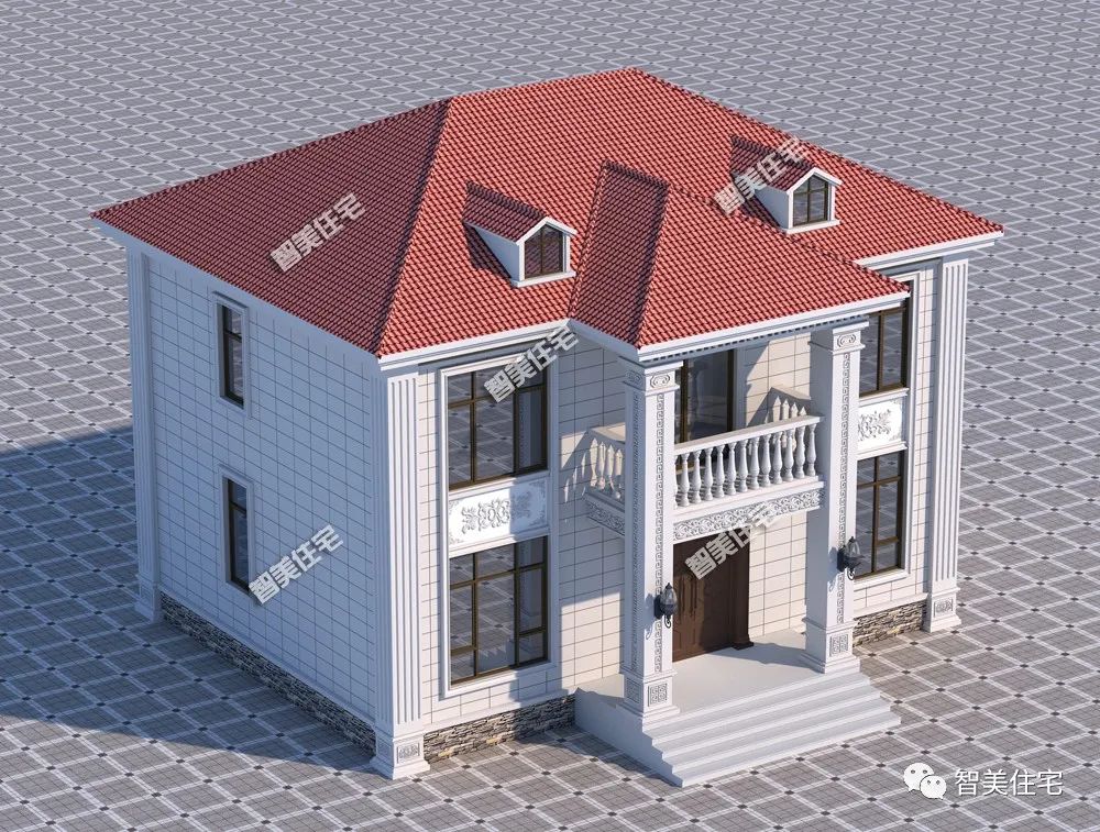 12x8.8 meters, a simple European style rural villa, with a main room in ...