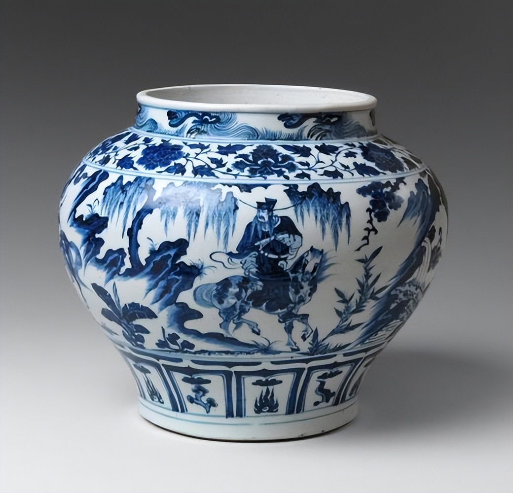 This blue and white piece of Yuan Dynasty, blue and white porcelain of ...