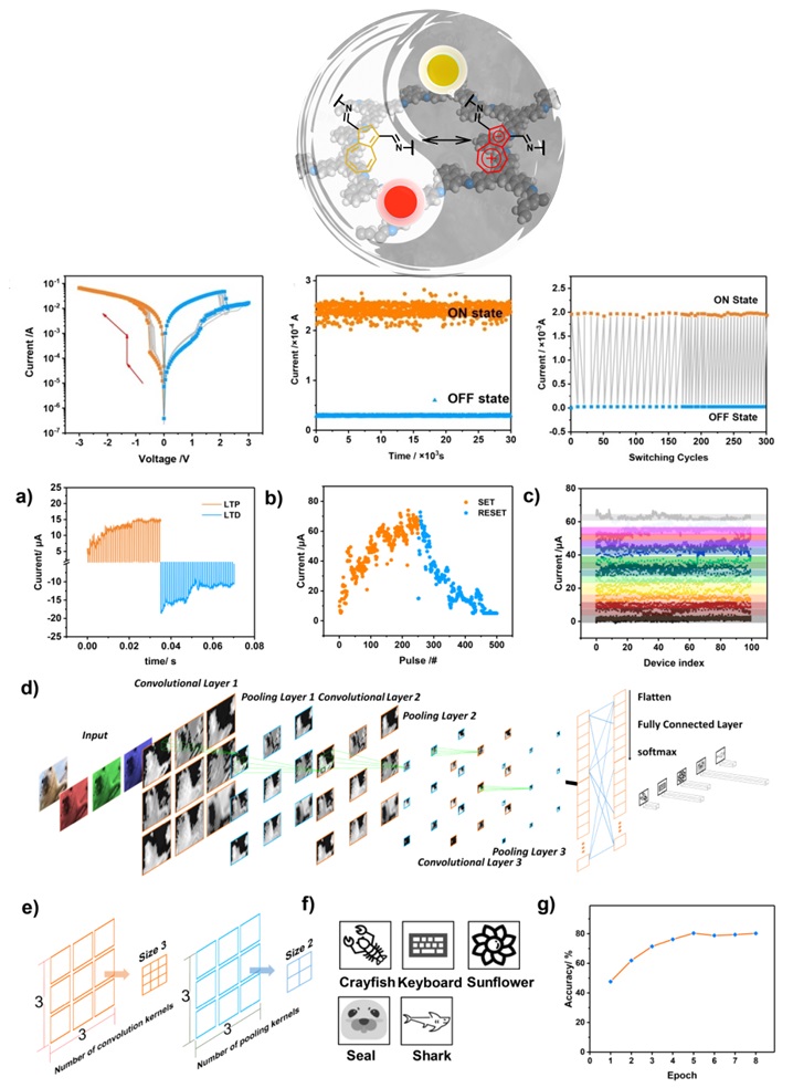 Novel conjugated covalent organic framework memristive functional ...