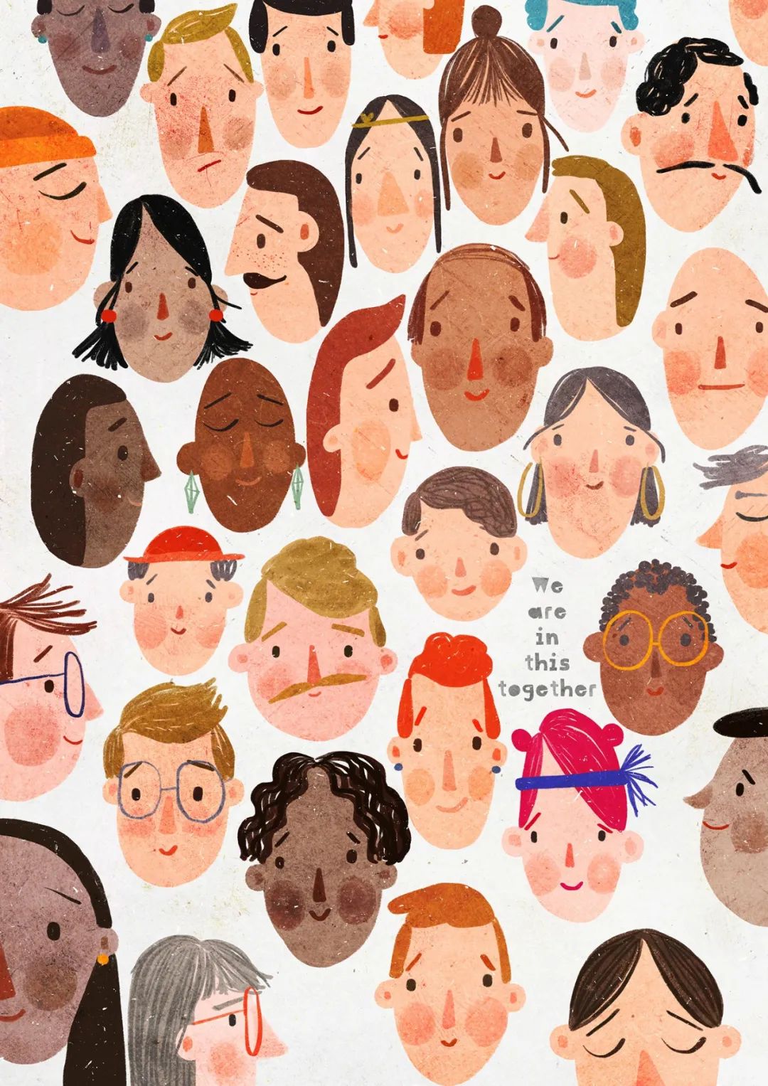 Childlike and cute, Dutch illustrator Gozde Eyce series works: faces ...