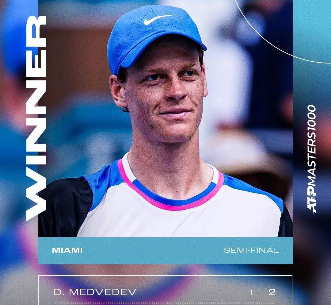 5 consecutive wins after 6 consecutive losses! Sinner swept Medvedev 2 ...