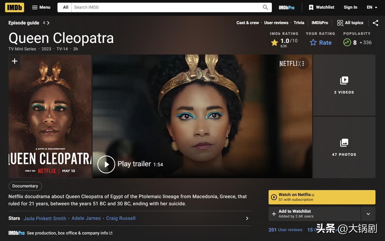 Netflix's black version of "Cleopatra" has received rave reviews, and ...