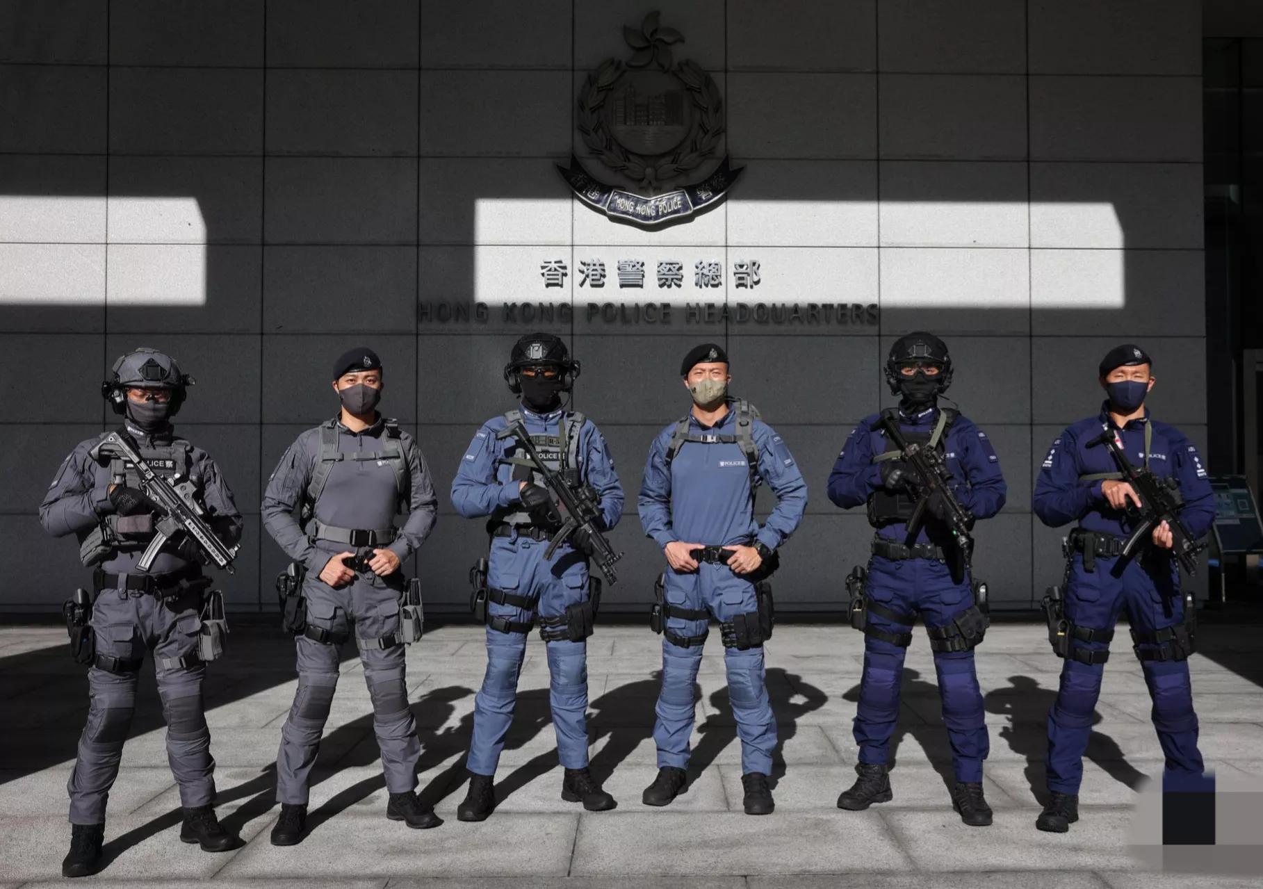 To celebrate the 11th anniversary, the Hong Kong Police Force displays ...