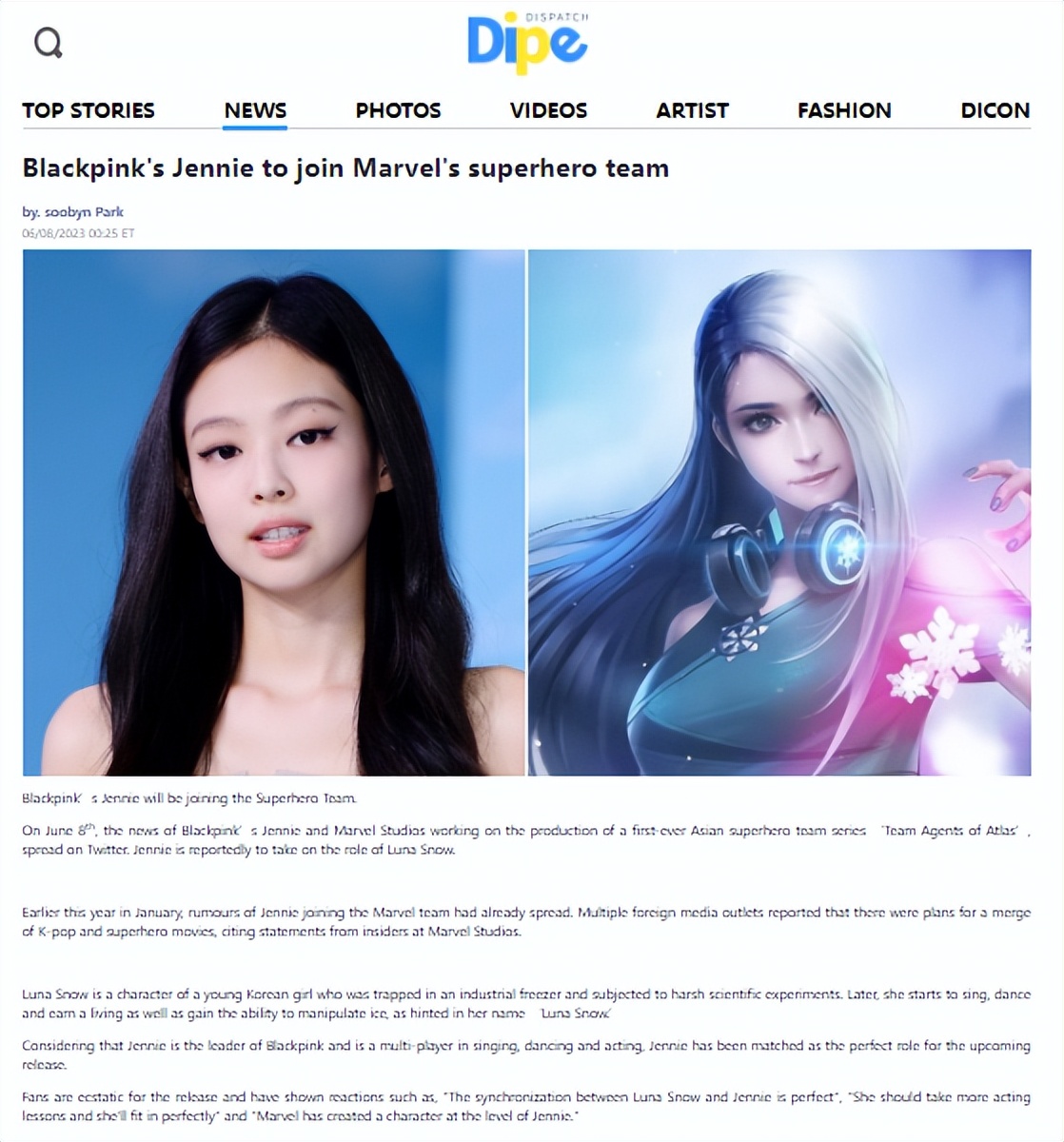 Foreign media broke the news: Jennie, a member of the Korean girl group, joined Marvel and ...