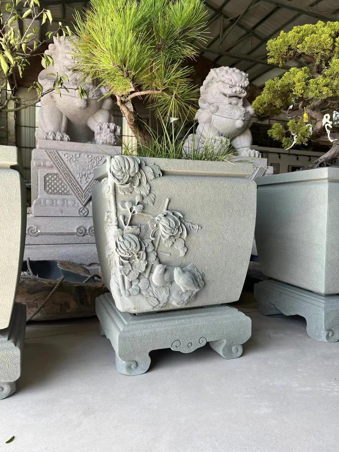 The way the stone carving works of plum, orchid, bamboo and ...