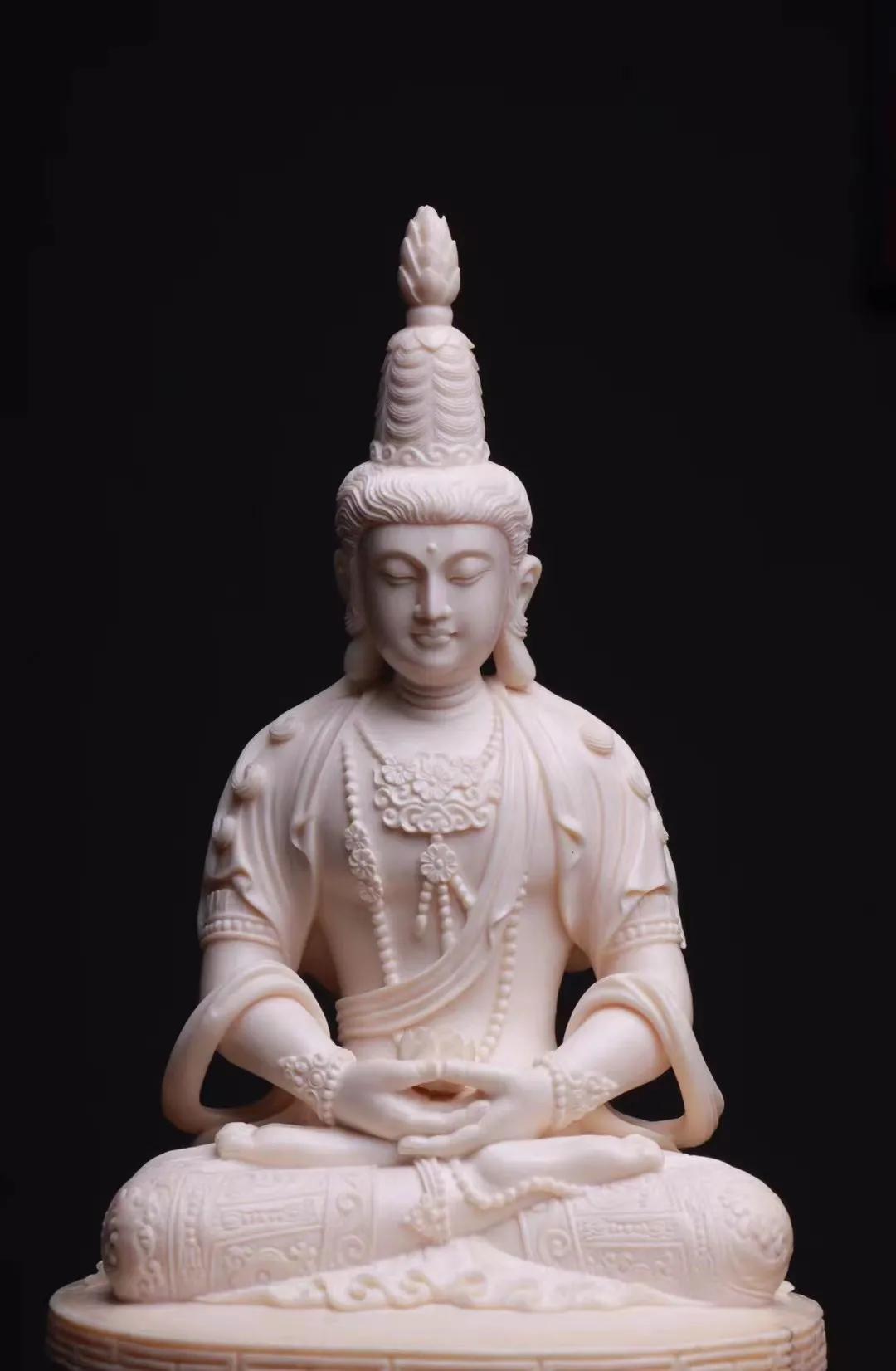 The eyebrows are portrayed vividly, with deep compassion and calmness ...