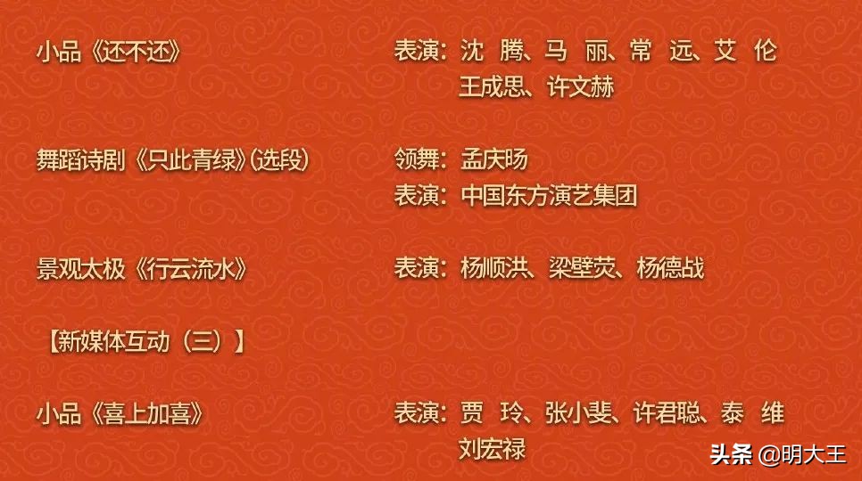 The CCTV Spring Festival Gala program list was released, and the big ...