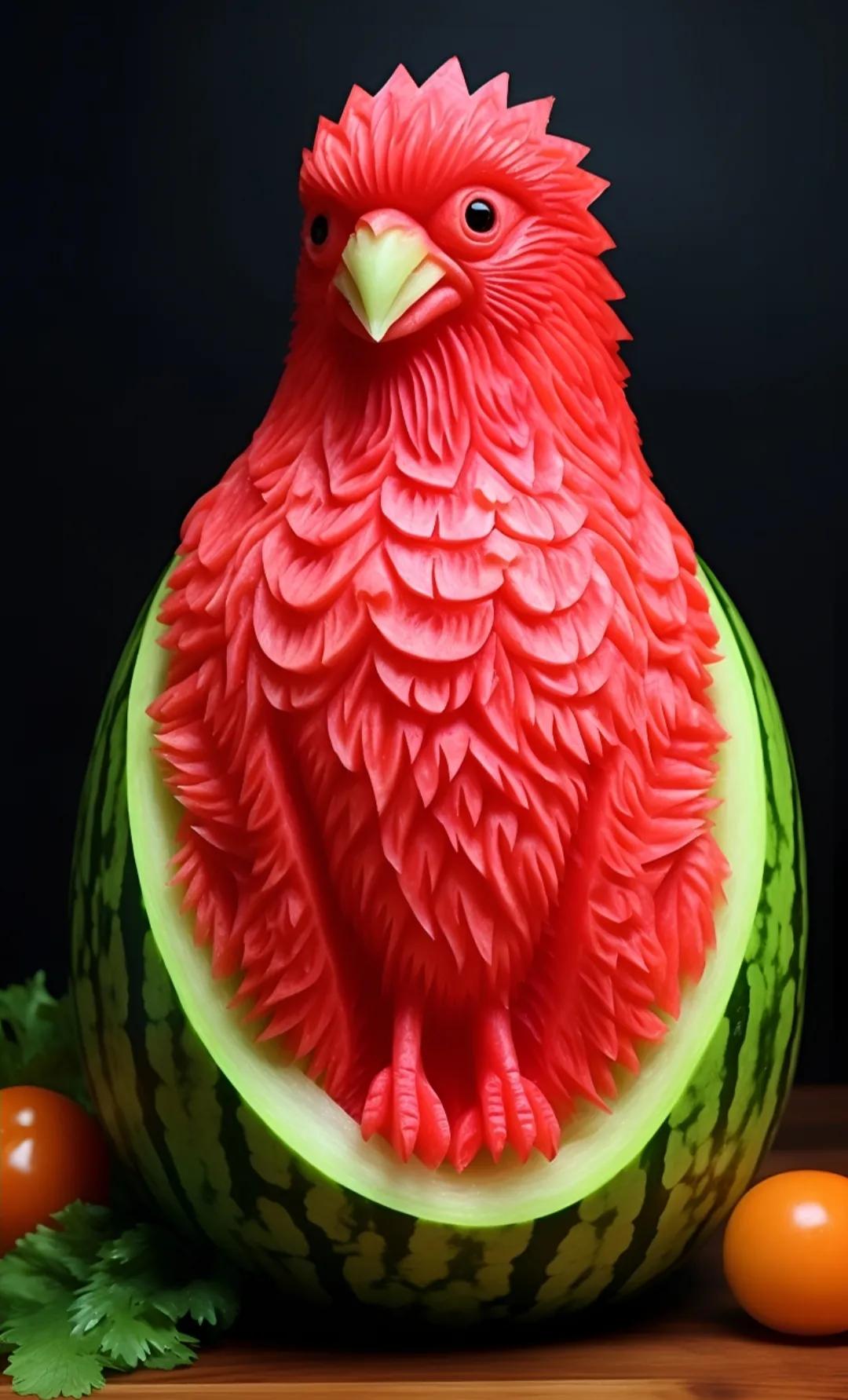 Exquisite 15 watermelon carvings, I couldn't bear to eat them after ...