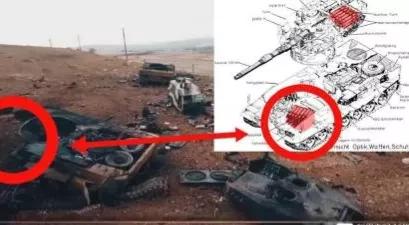 The fate of Leopard 2A4 in Syria.This is only part of the wreckage.A ...