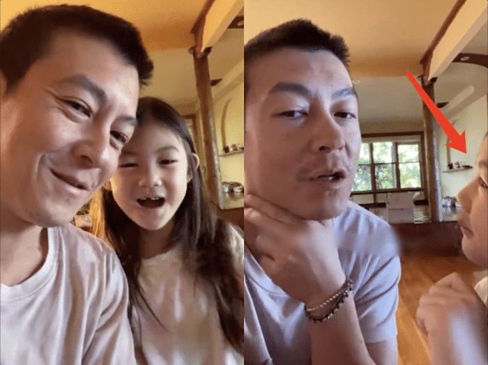Edison Chen posted a family photo, her daughter tilted her head to be ...