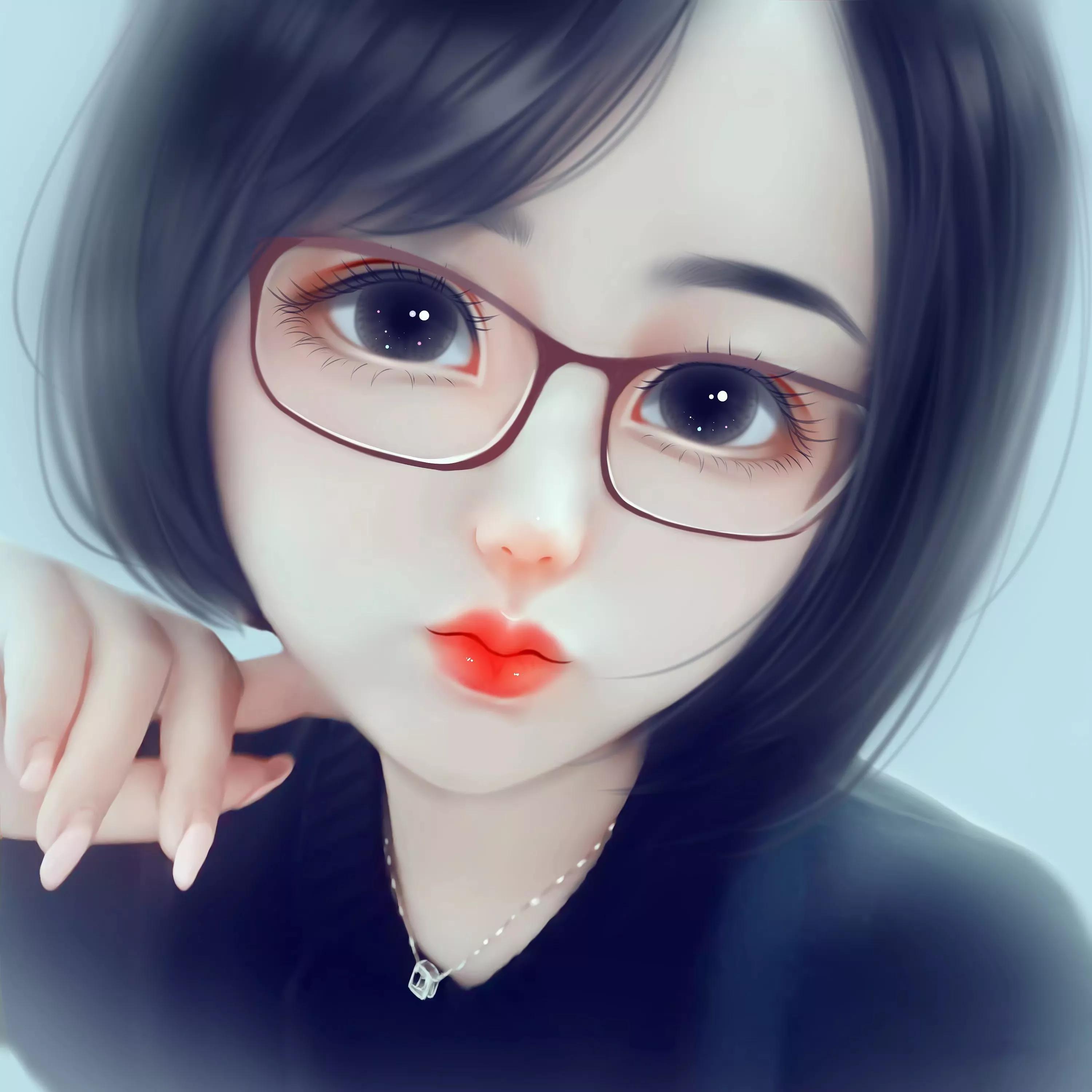 Simple and generous hand-painted avatars of beautiful girls may be more ...