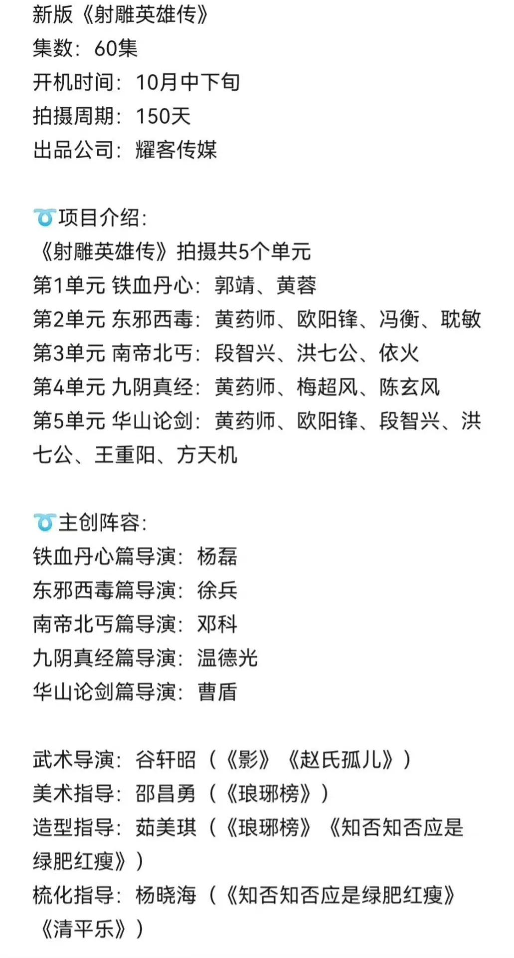 "The Legend of the Condor Heroes" starts with two newcomers starring ...