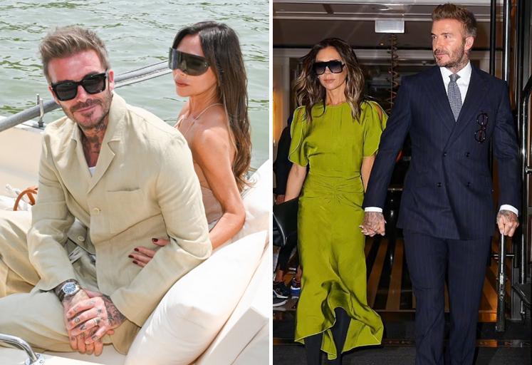 It is too sweet! Beckham and his wife took a boat to watch the show ...