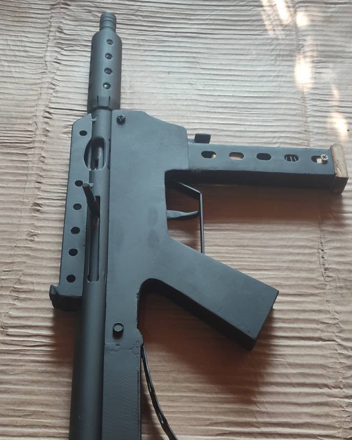 The 9mm semi-automatic weapons produced by the Sagaing Resistance Armed ...