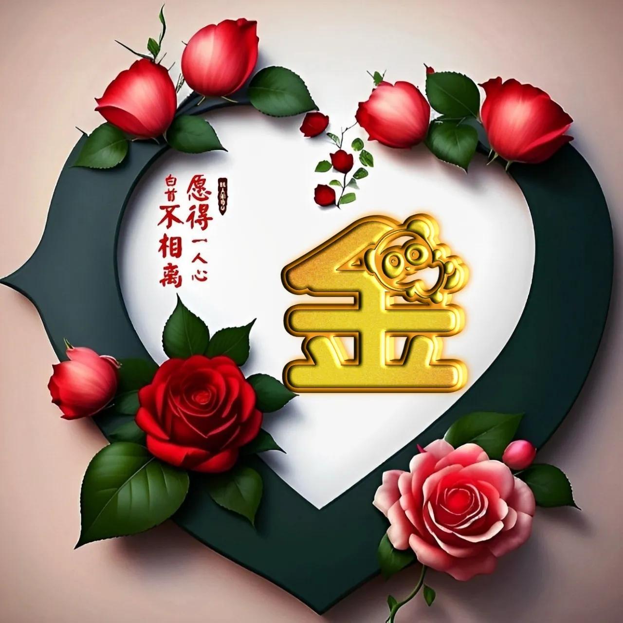 Love themed surname WeChat avatar: I wish to win the hearts of the ...