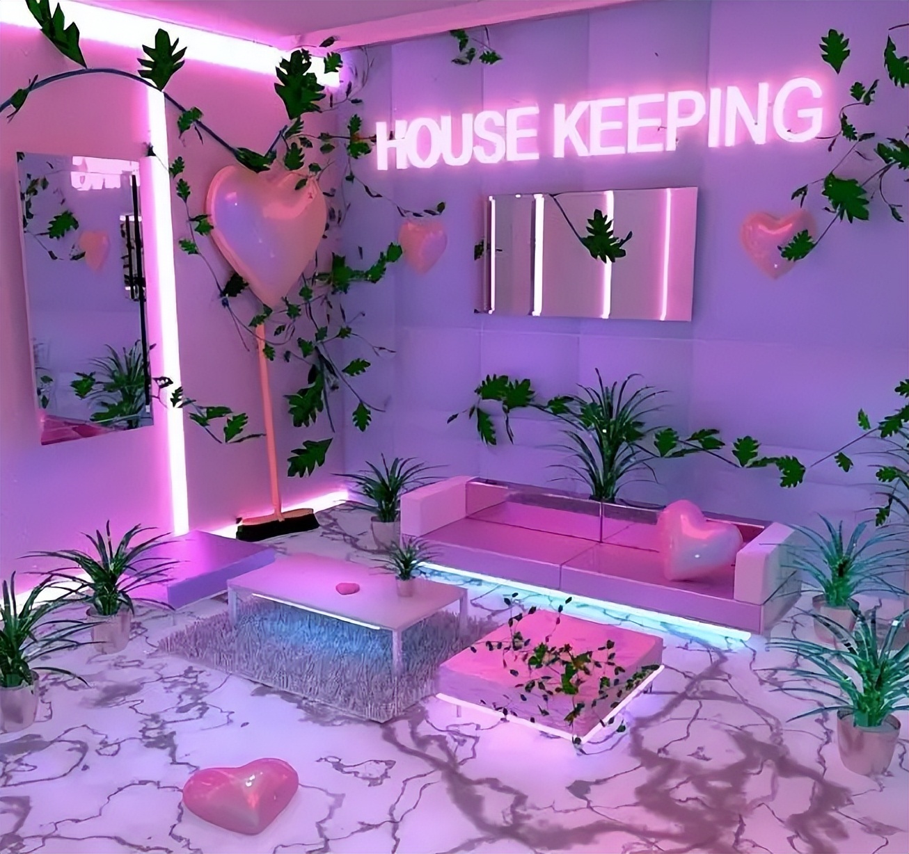 The niche vapor wave decoration style makes your interior design unique ...