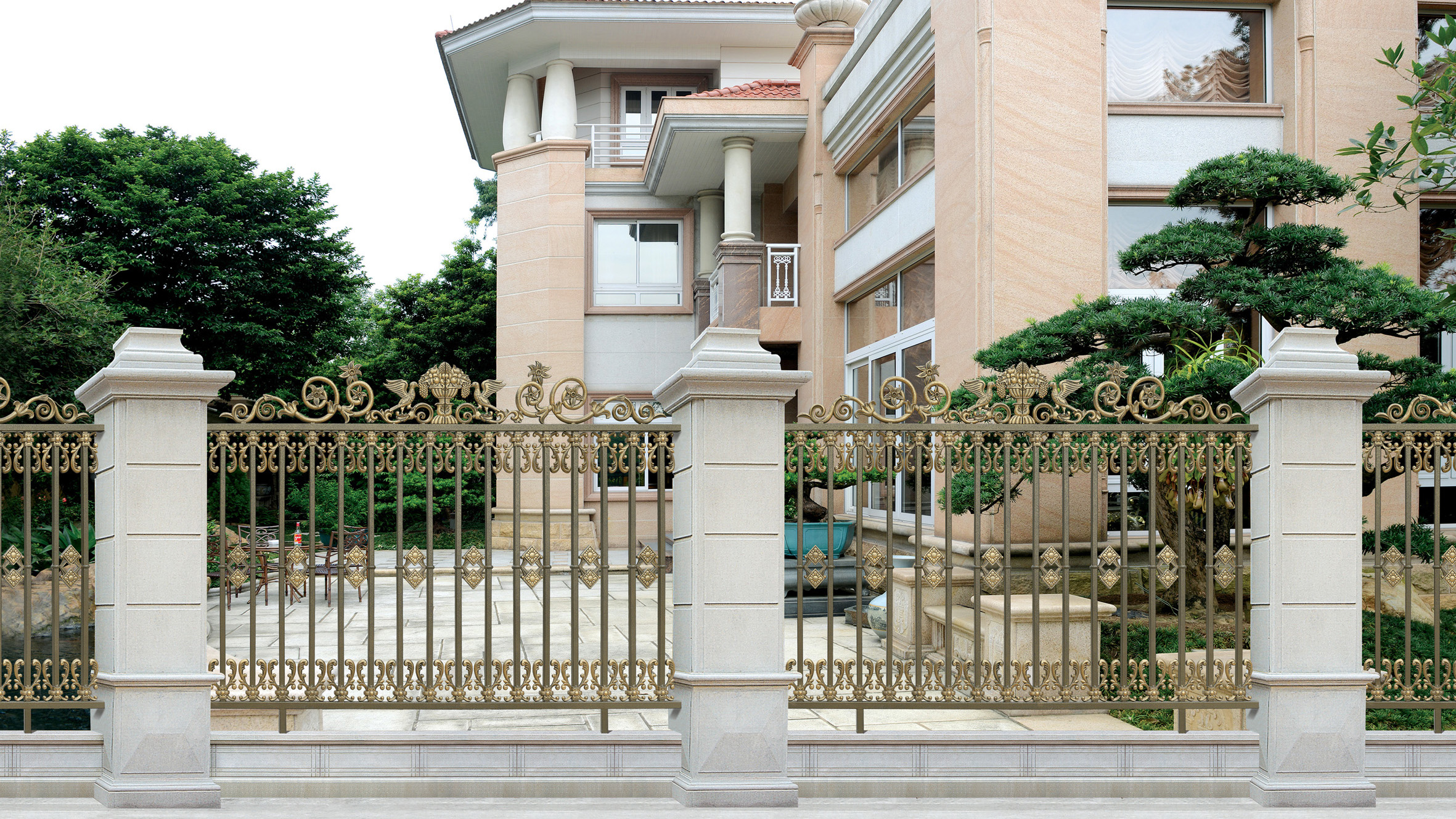 High-end villas choose fence aluminum art courtyard fence - iNEWS