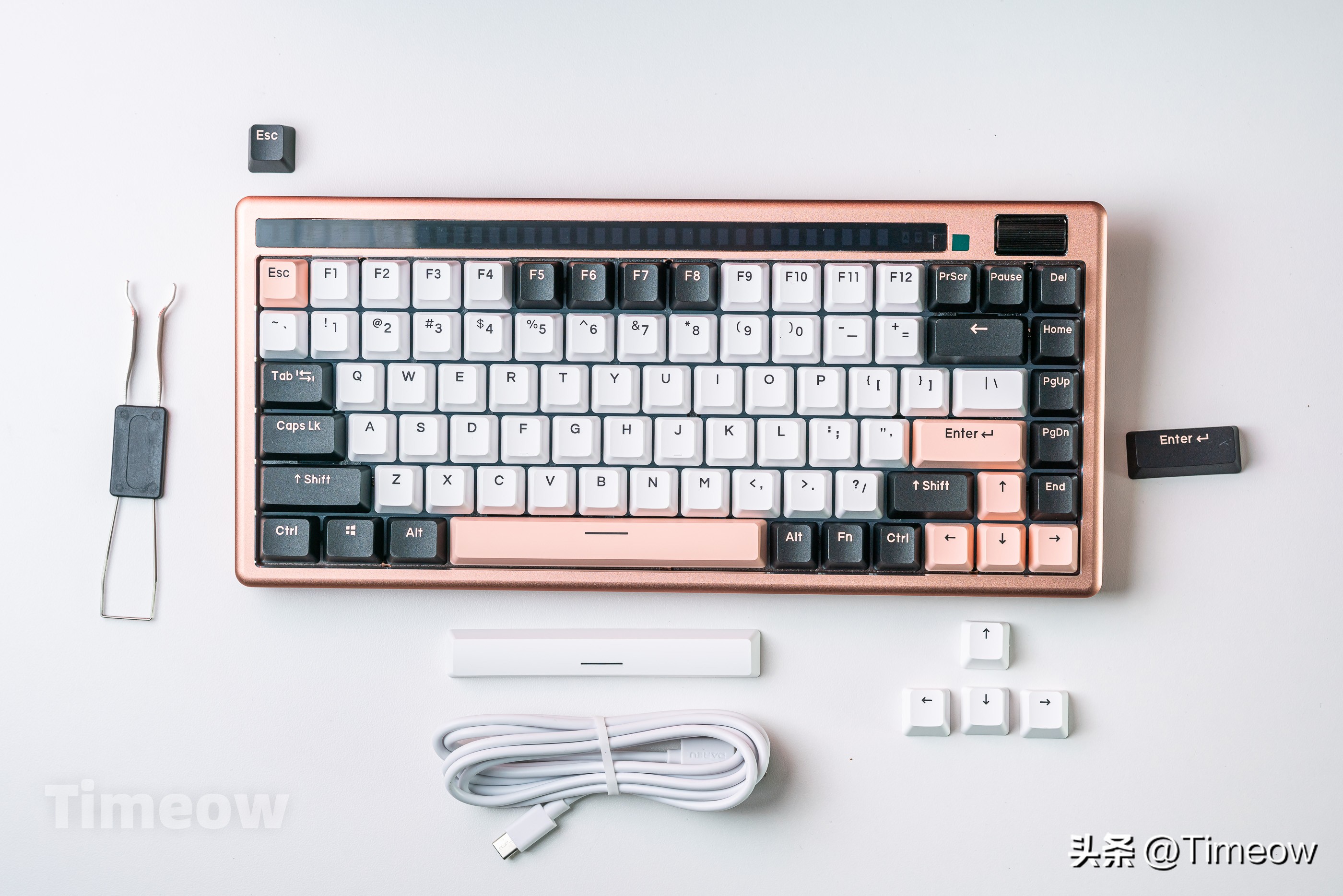 Hunky Peach Powder Aluminum Tuo Tuo Dalyou 84PRO Mechanical Keyboard ...