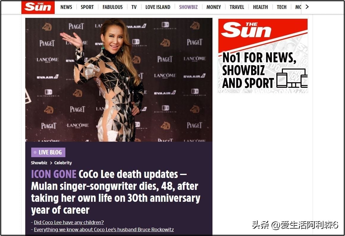 Coco Lee's death shocked the world and the British media reported "the ...