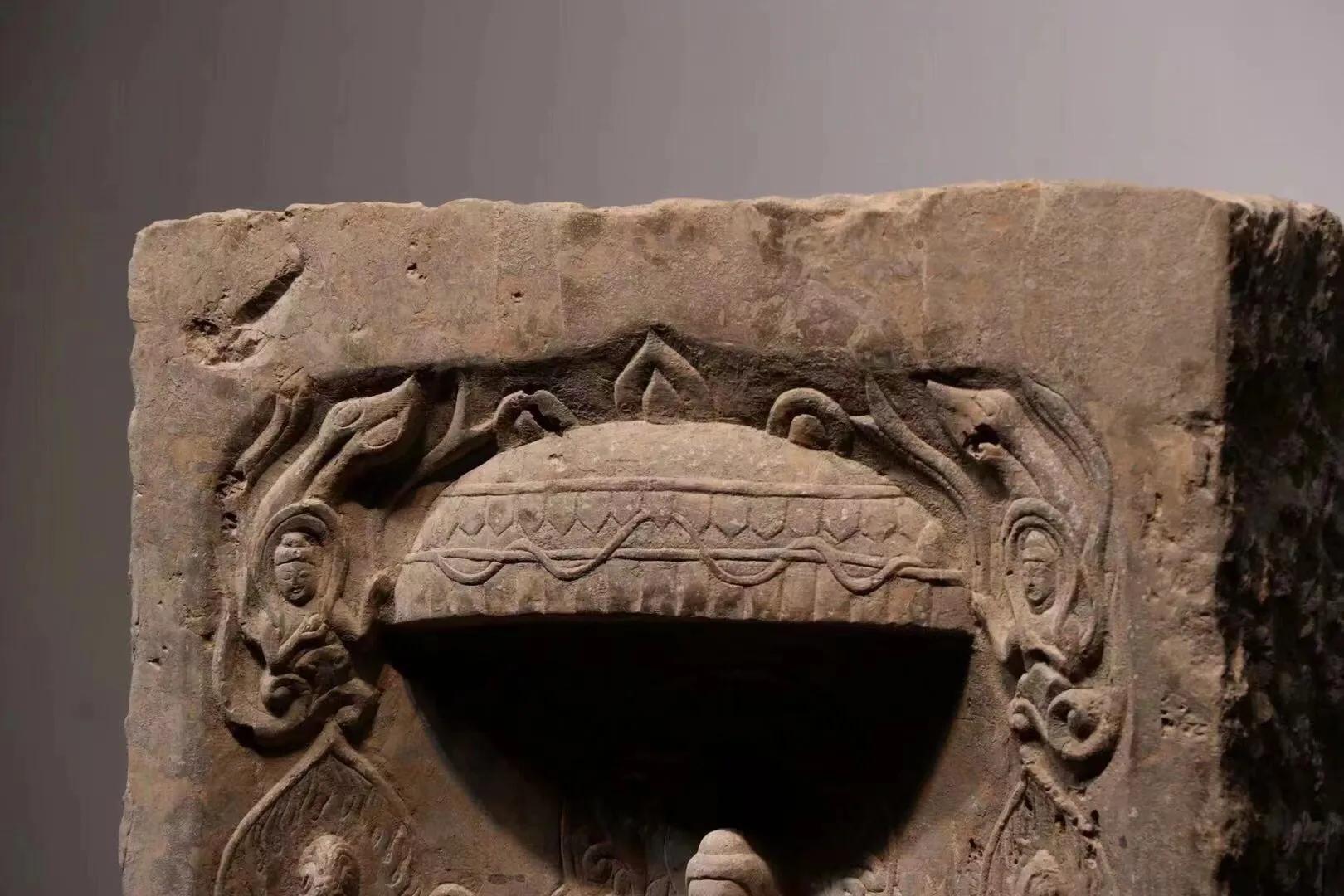 One Buddha and Two Bodhisattva niches, the bluestone carving is fine ...