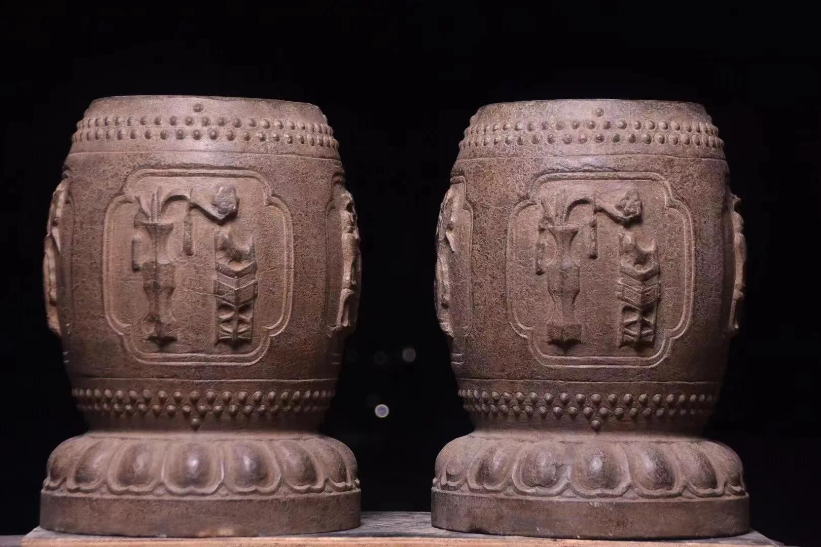 Bluestone bogu lotus stone drum - iMedia