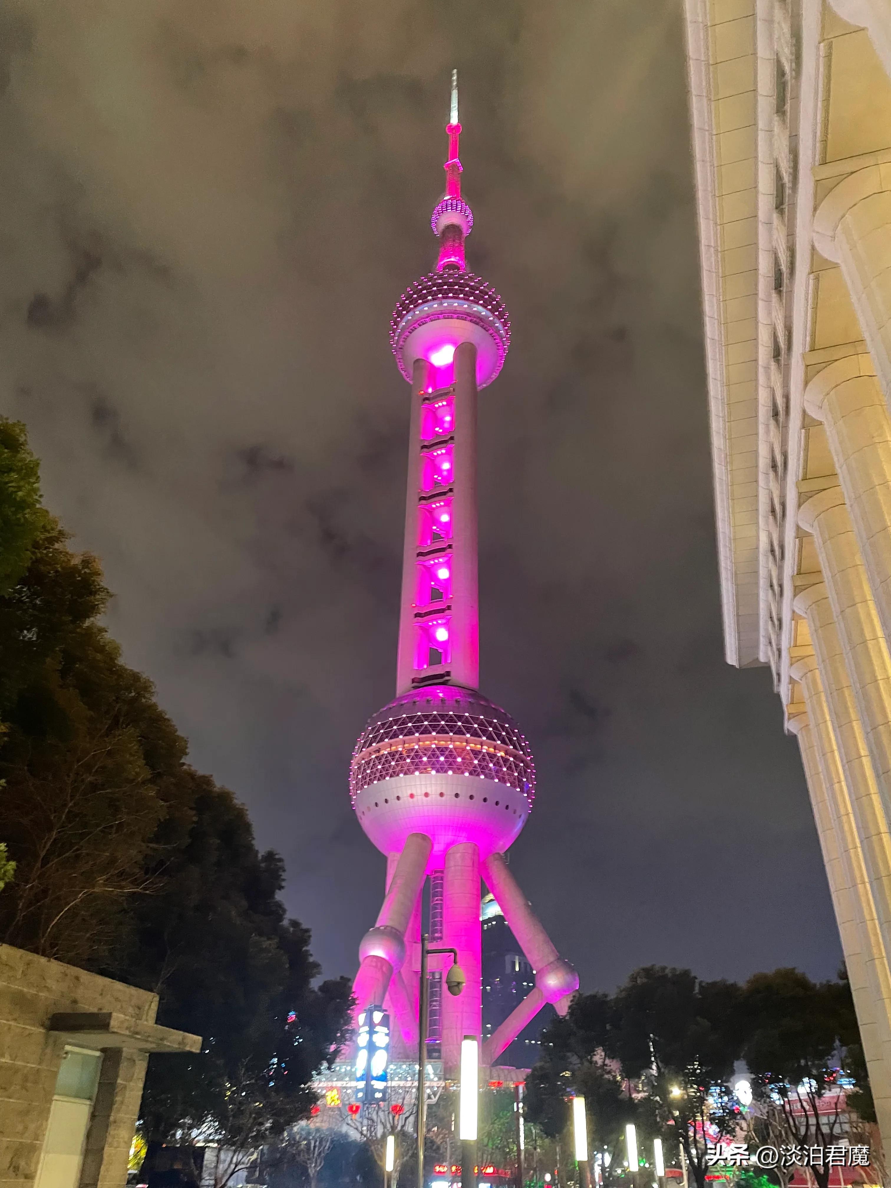 Shanghai at night with bright lights is a real city that never sleeps ...