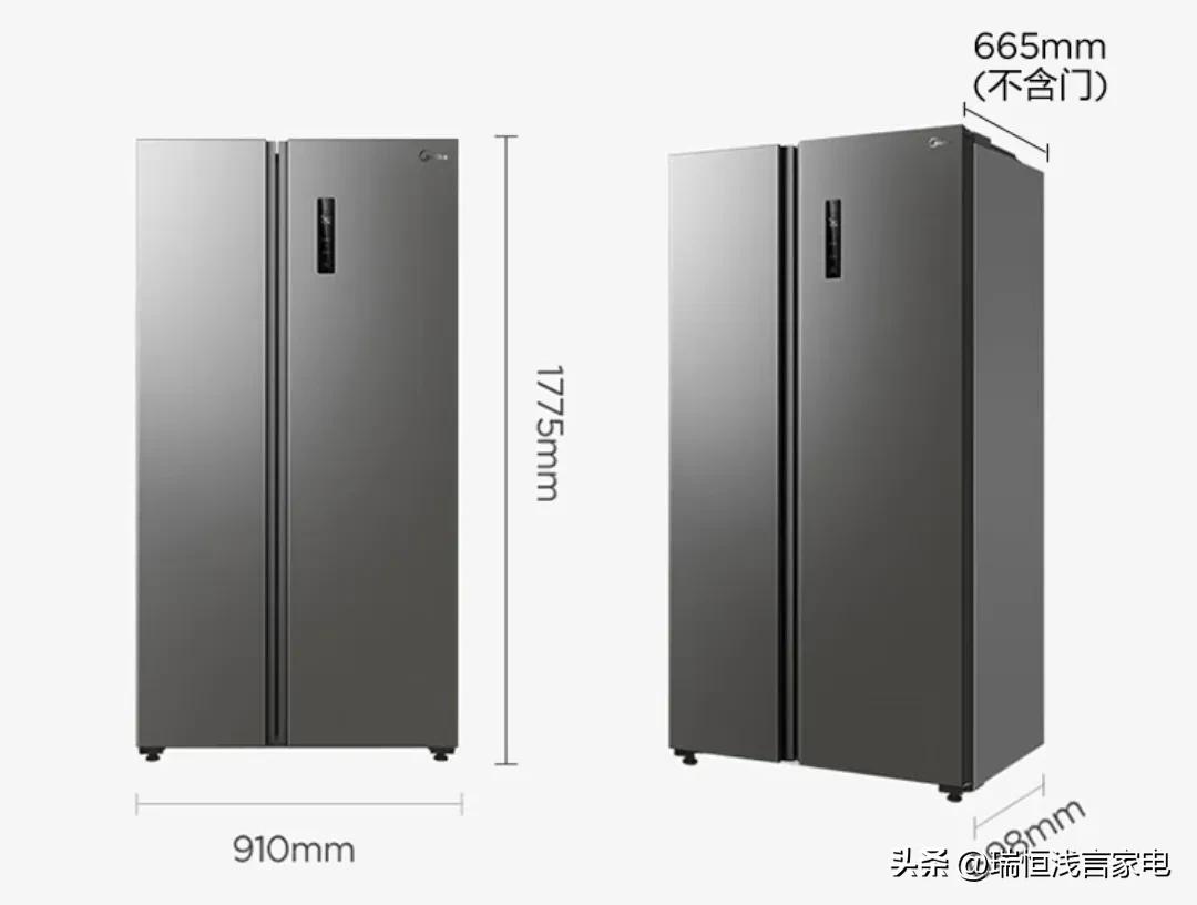 Midea large refrigerator, super high-end side-by-side doors, comparison ...