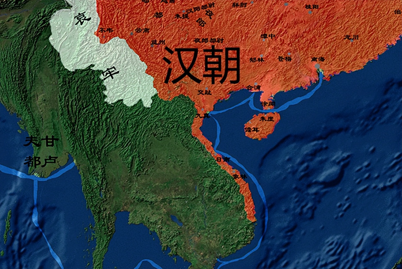 Changes in the southernmost border of China in the past dynasties, the ...