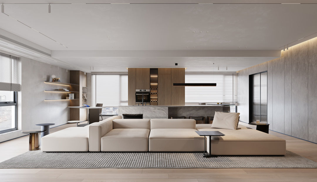 The small apartment is not crowded for 6 people, this space is ...